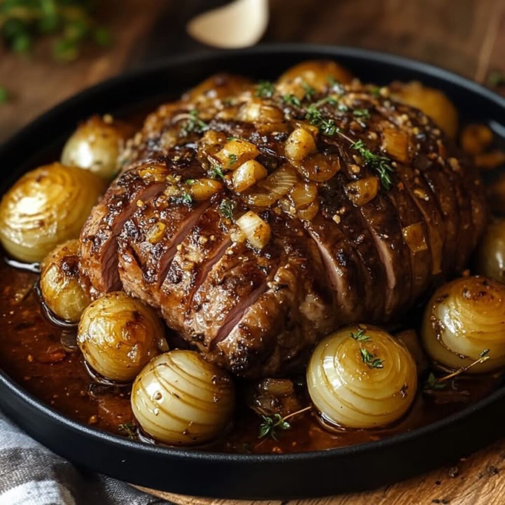 Rôti de boeuf à l'oignon et au miel : recette savoureuse et gourmande ...