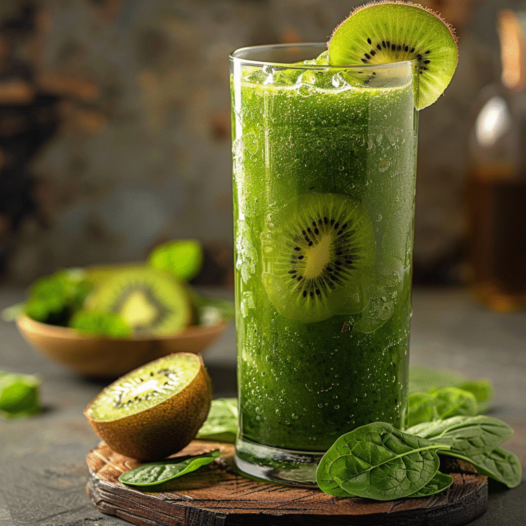 Jus vert détox épinards-kiwi : Recette facile et savoureuse Recettes ...